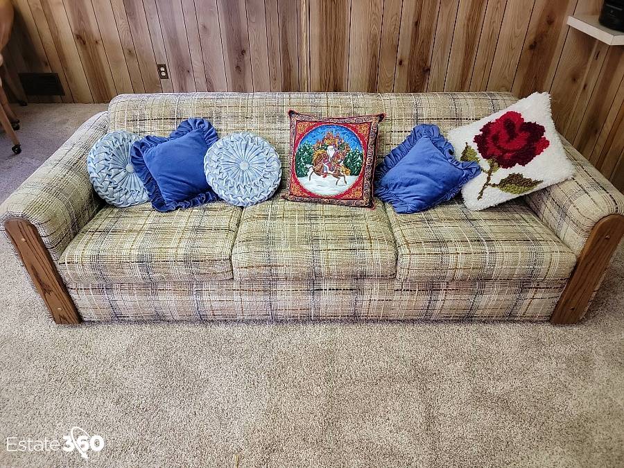 Old plaid couch store